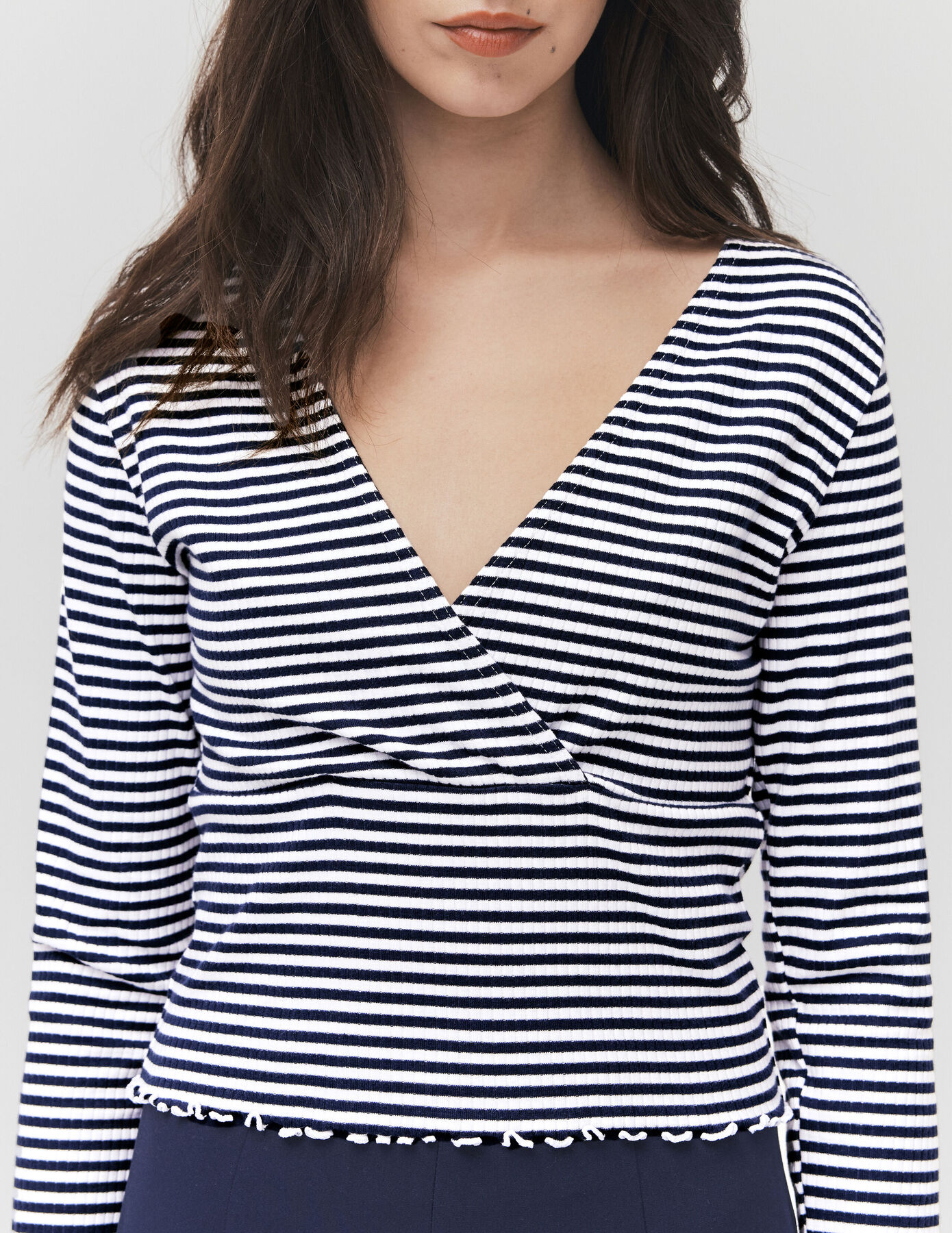 T-shirt cache coeur rayé Bleu foncé | BZB