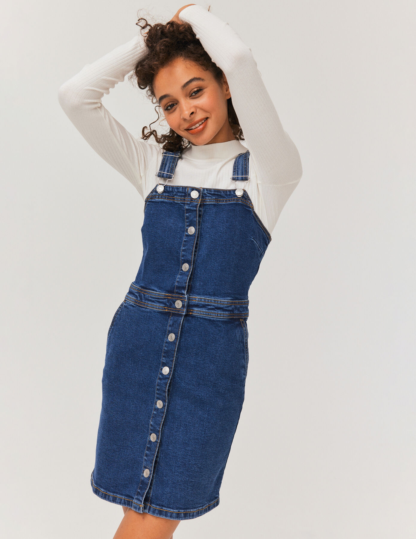 Robe chasuble en jean Bleu moyen | BZB