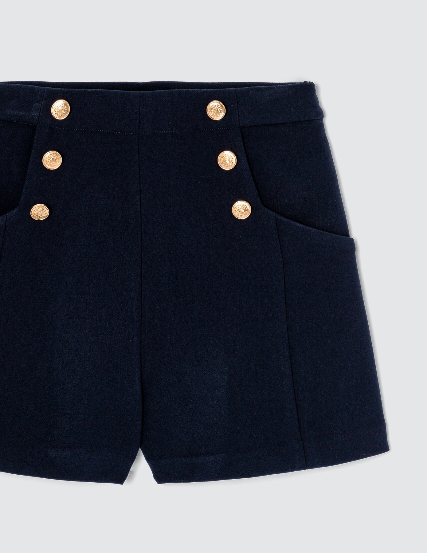 Short à boutons fantaisie Bleu foncé | BZB