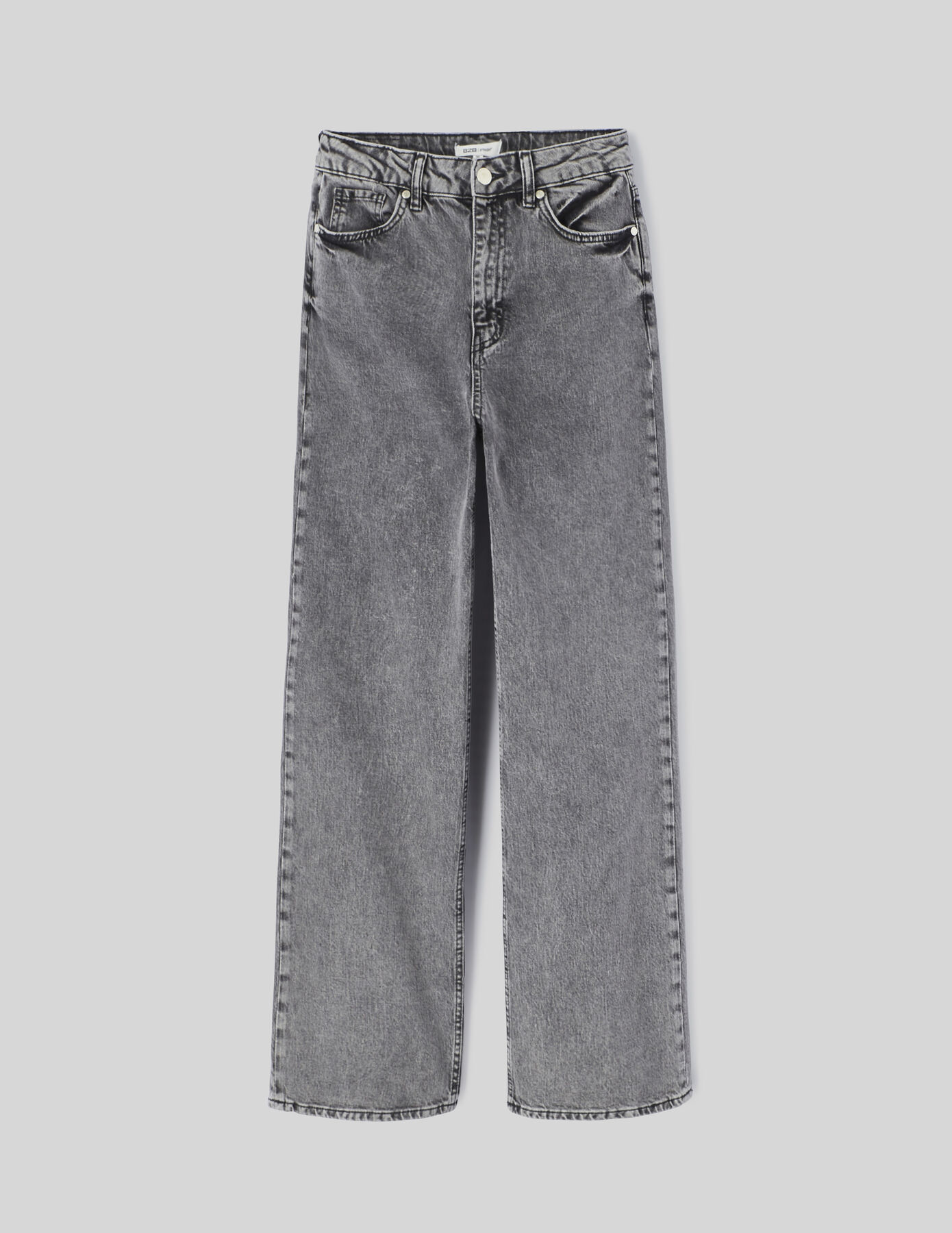 Jean straight taille haute Gris foncé | BZB