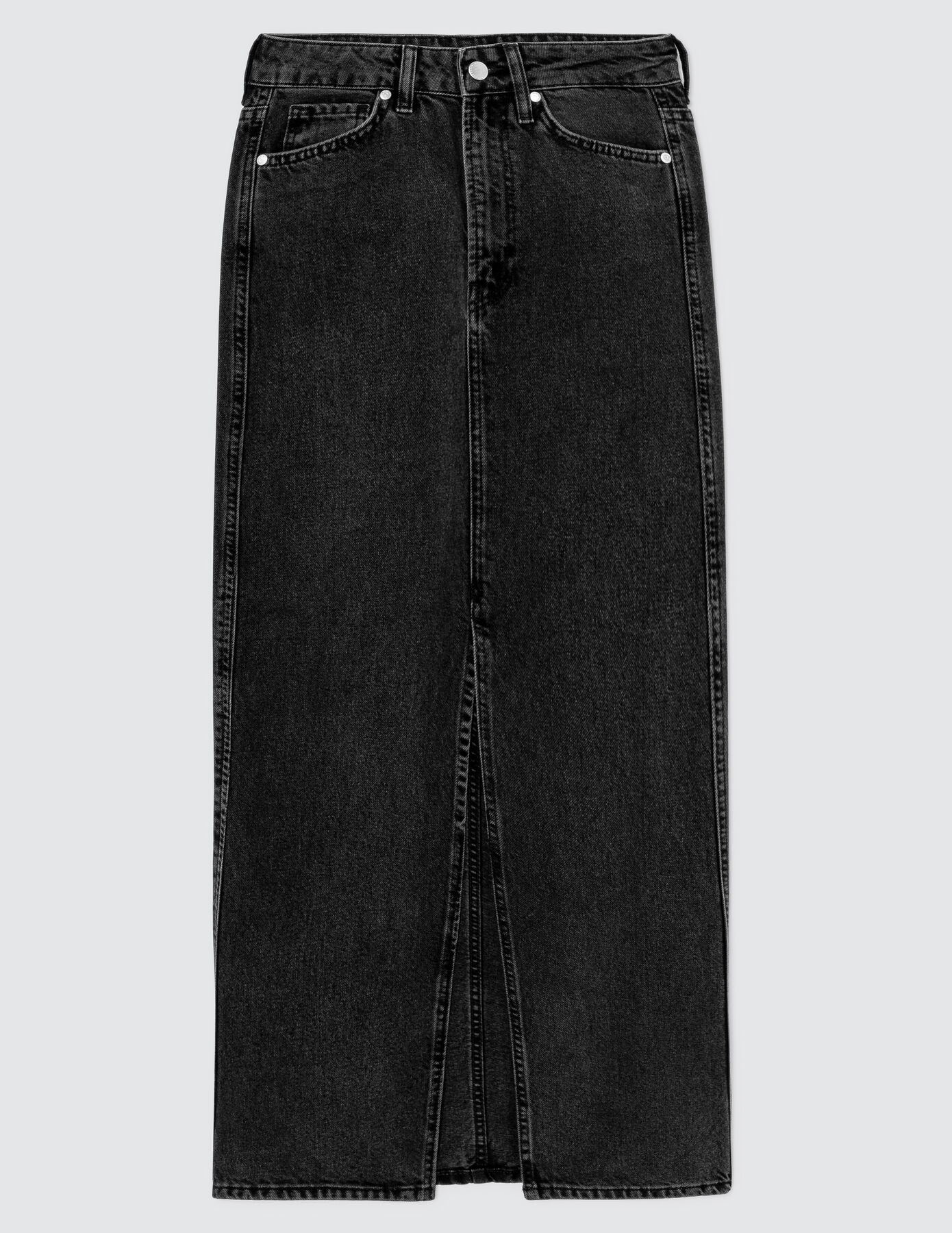 Jupe longue en jean Noir | BZB